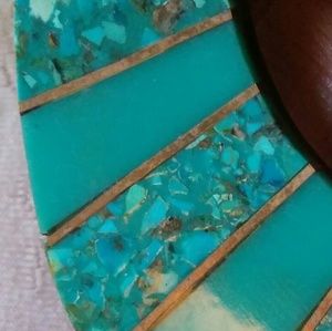 Vintage | Jewelry | Vintage Wood Bead Inlay Statement Necklace | Poshmark